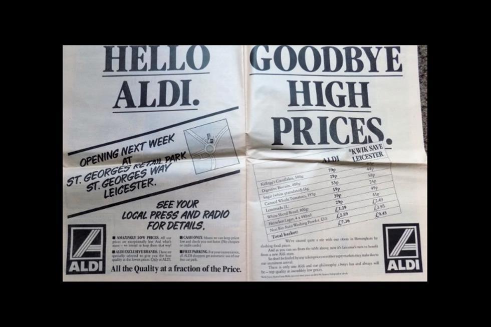 Aldi marks 35th UK birthday with a look at then and now | News | The Grocer